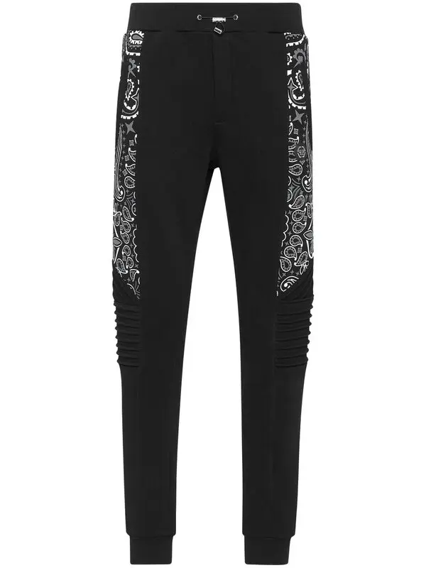 Philipp Plein Bandana-print Track Pants - Black