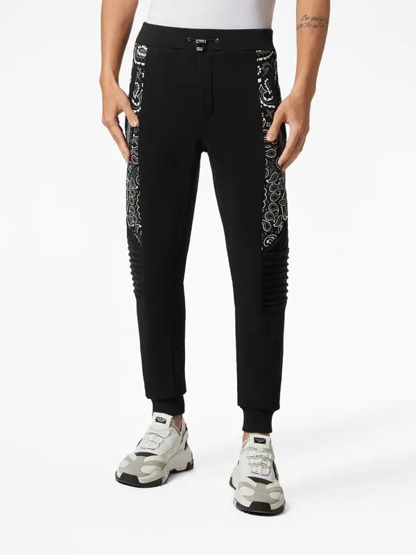 Philipp Plein Bandana-print Track Pants - Black