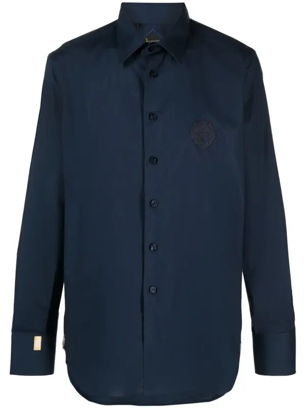 BILLIONAIRE Embroidered-motif Long-sleeve Shirt - Blue