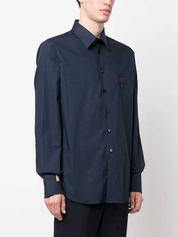 BILLIONAIRE Embroidered-motif Long-sleeve Shirt - Blue