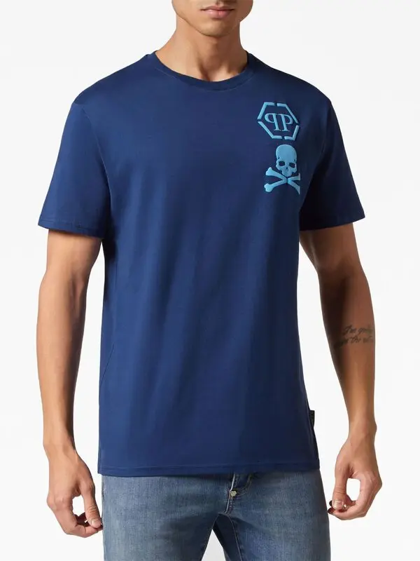 Philipp Plein Logo-print Cotton T-shirt - Blue