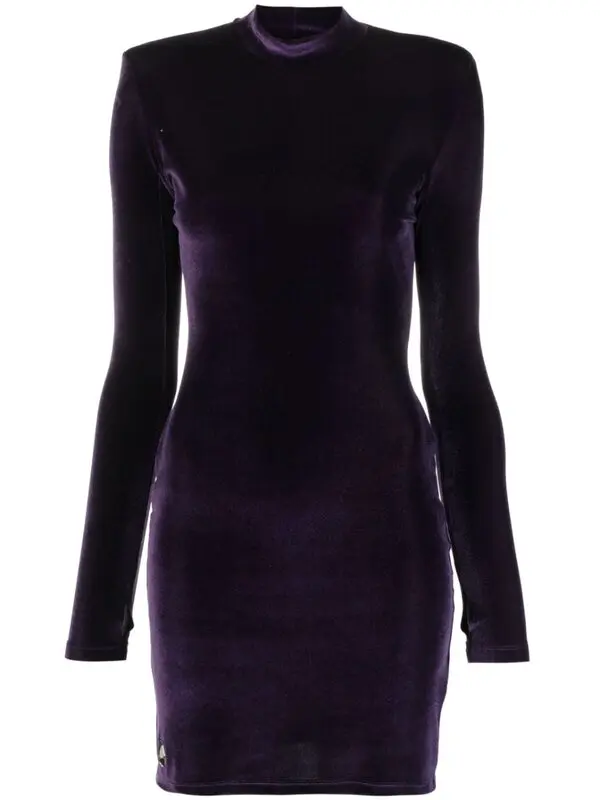 Philipp Plein Logo-plaque Velvet Mini Dress