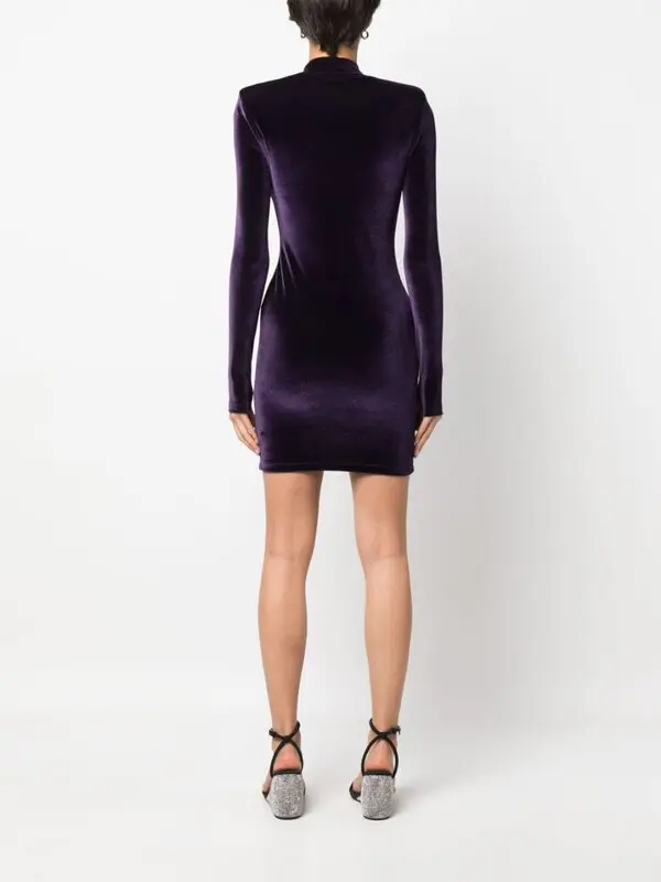 Philipp Plein Logo-plaque Velvet Mini Dress