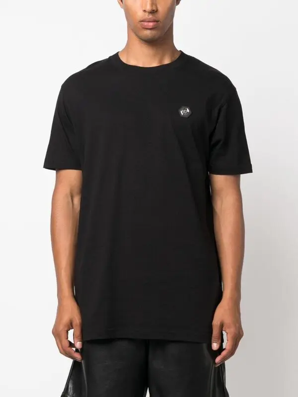 Philipp Plein Skull&bones-print Cotton T-shirt - Black
