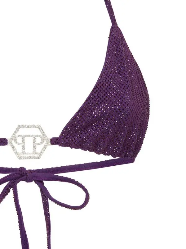 Philipp Plein Stones Bikini Top - Purple