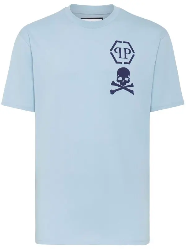 Philipp Plein Logo-print Cotton T-shirt - Blue