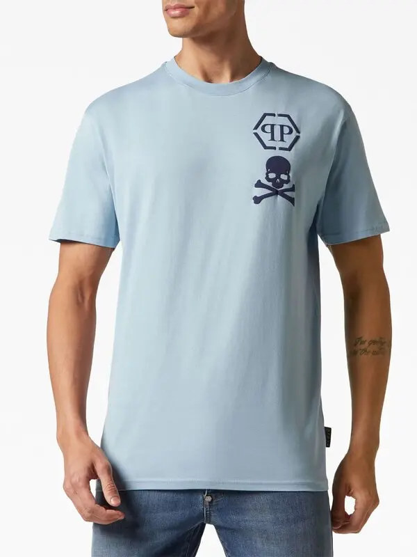 Philipp Plein Logo-print Cotton T-shirt - Blue