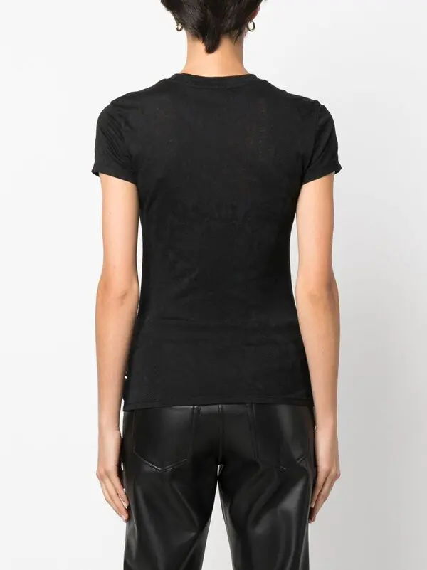 Philipp Plein Rhinestone-logo Snake-print T-shirt - Black