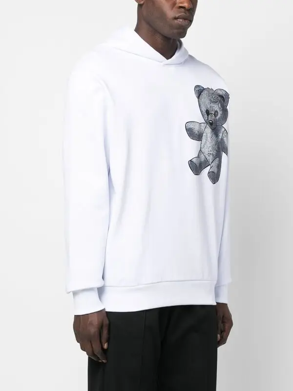 Philipp Plein Paisley Teddy Bear Hoodie - White