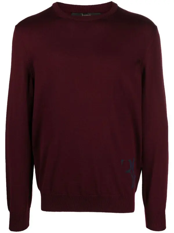 BILLIONAIRE Monogram-embroidered Knitted Jumper - Red