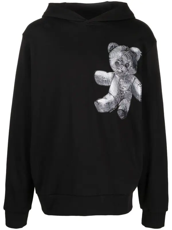 Philipp Plein Teddy Bear Paisley-print Hoodie - Black