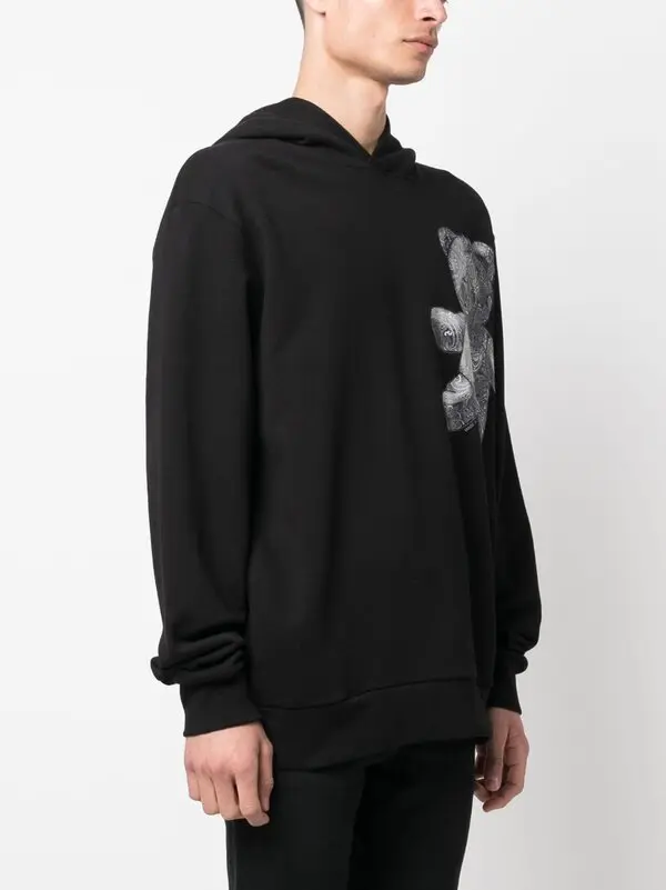 Philipp Plein Teddy Bear Paisley-print Hoodie - Black