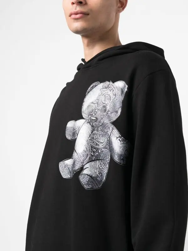 Philipp Plein Teddy Bear Paisley-print Hoodie - Black