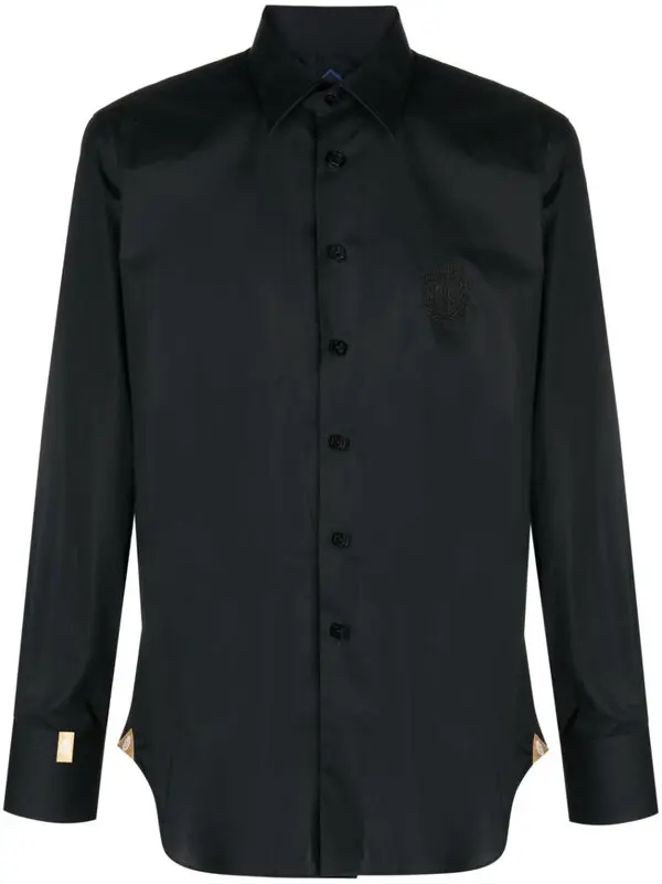 BILLIONAIRE Embroidered-logo Shirt - Black
