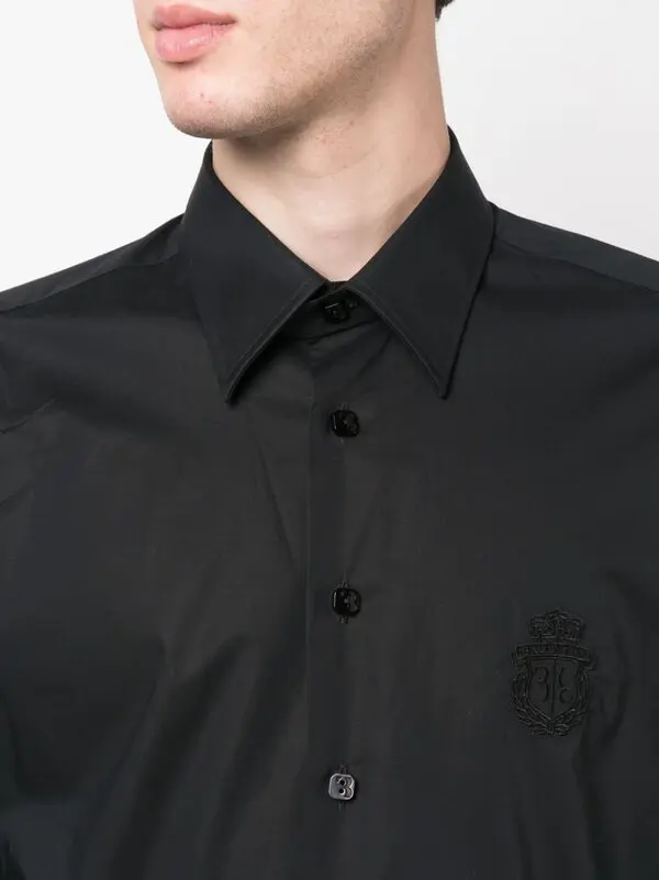 BILLIONAIRE Embroidered-logo Shirt - Black