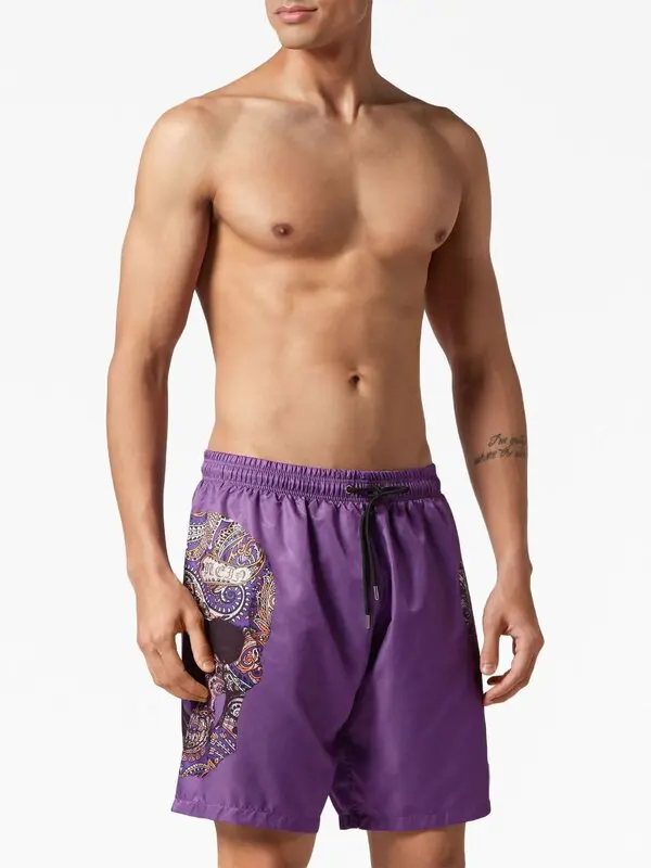 Philipp Plein Skull-print Drawstring Swim Shorts