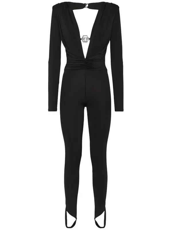 Philipp Plein Shoulder Padded Jumpsuit - Black
