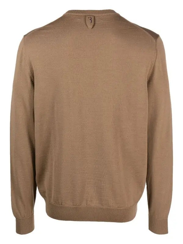 BILLIONAIRE Monogram-embroidered Knitted Jumper - Neutrals