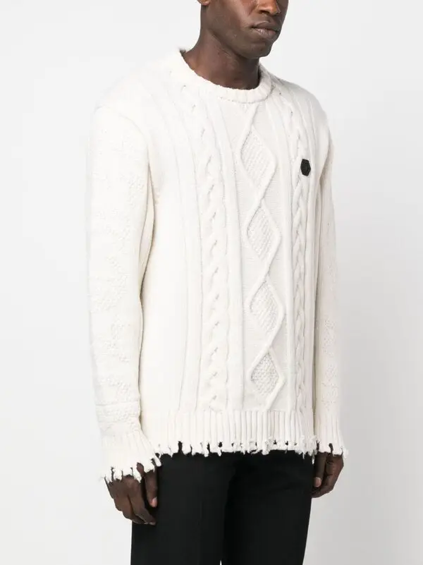 Philipp Plein Cable-knit Jumper - White