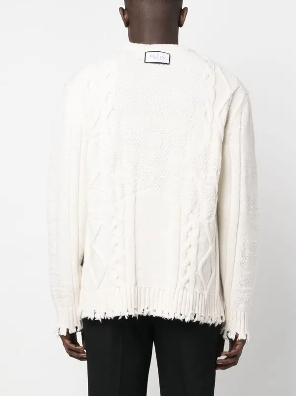 Philipp Plein Cable-knit Jumper - White