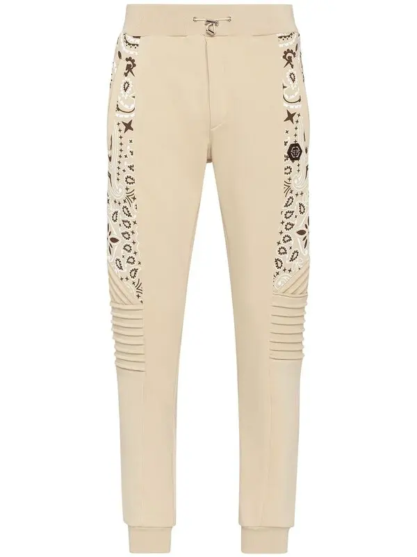 Philipp Plein Bandana-print Track Pants - Neutrals