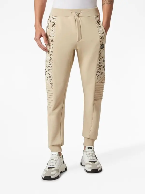 Philipp Plein Bandana-print Track Pants - Neutrals