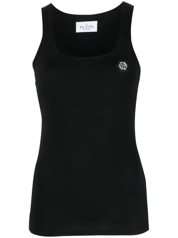 Philipp Plein Logo Patch Tank Top - Black