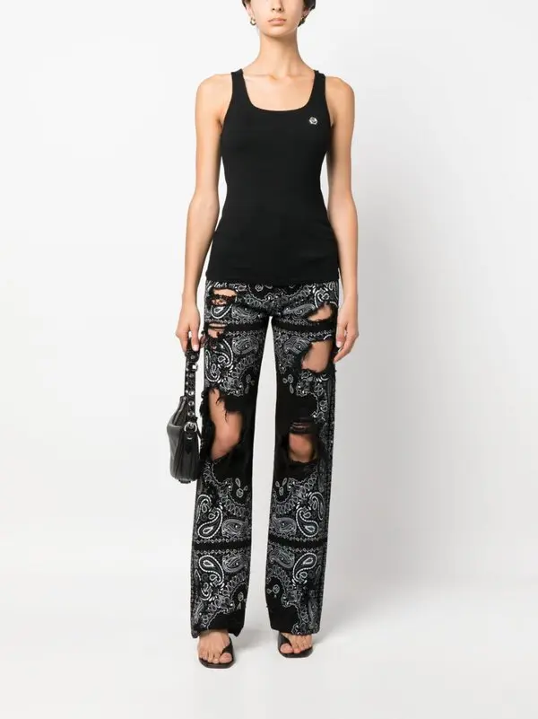 Philipp Plein Logo Patch Tank Top - Black