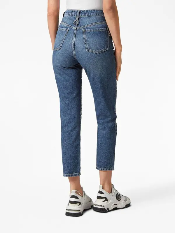 Philipp Plein Crystal-embellished Denim Trousers