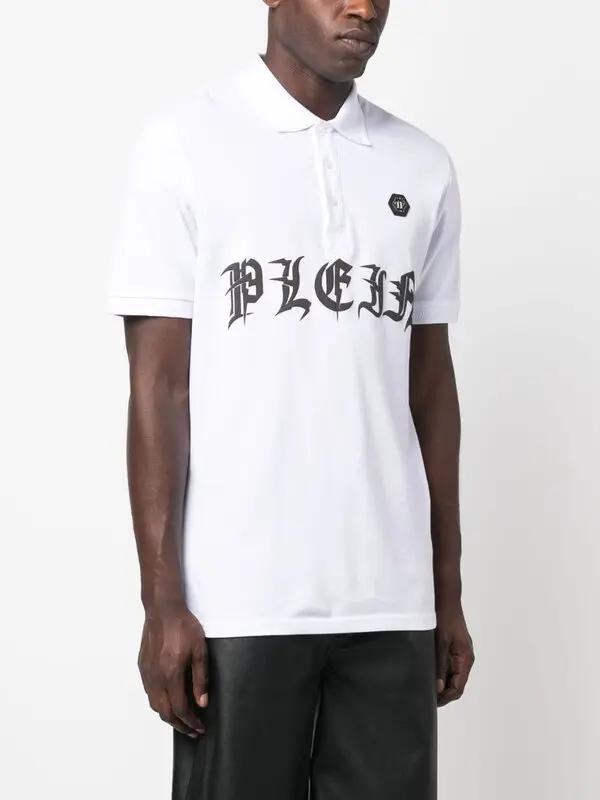 Philipp Plein Gothic Plein Logo-print Polo Shirt - White