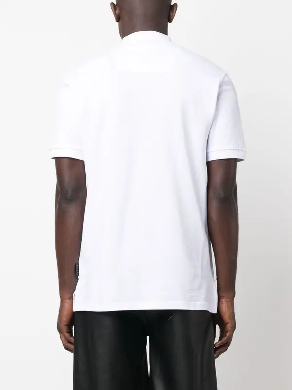 Philipp Plein Gothic Plein Logo-print Polo Shirt - White