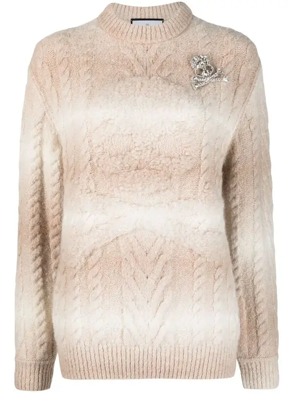 Philipp Plein Skull & Bones Striped Knit Jumper