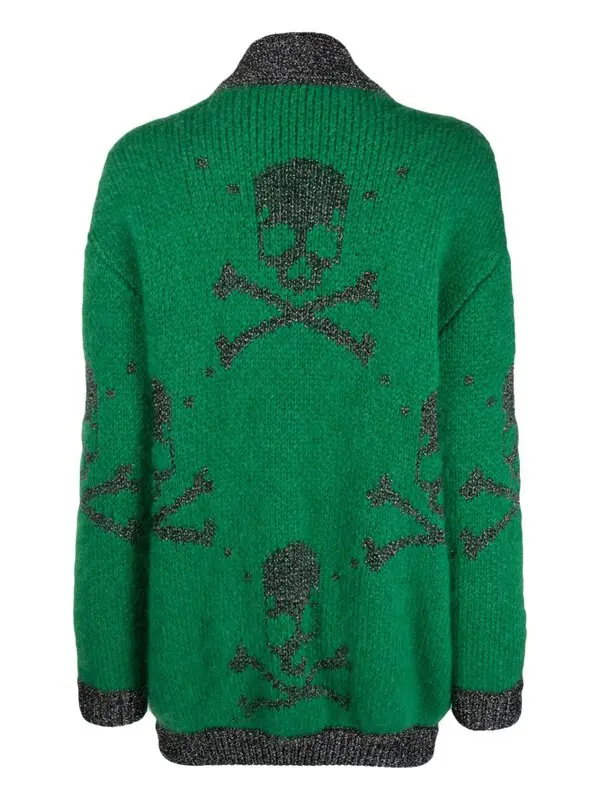 Philipp Plein Skull-print Mohair-blend Cardigan