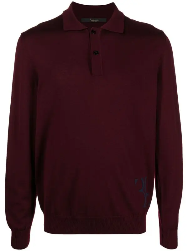 BILLIONAIRE Merino-blend Polo Jumper - Red