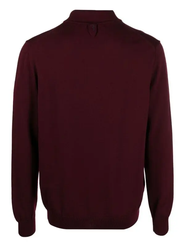 BILLIONAIRE Merino-blend Polo Jumper - Red