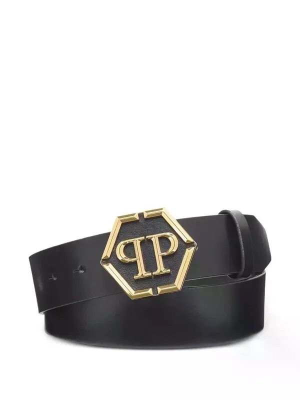 Philipp Plein Hexagon Leather Belt - Black