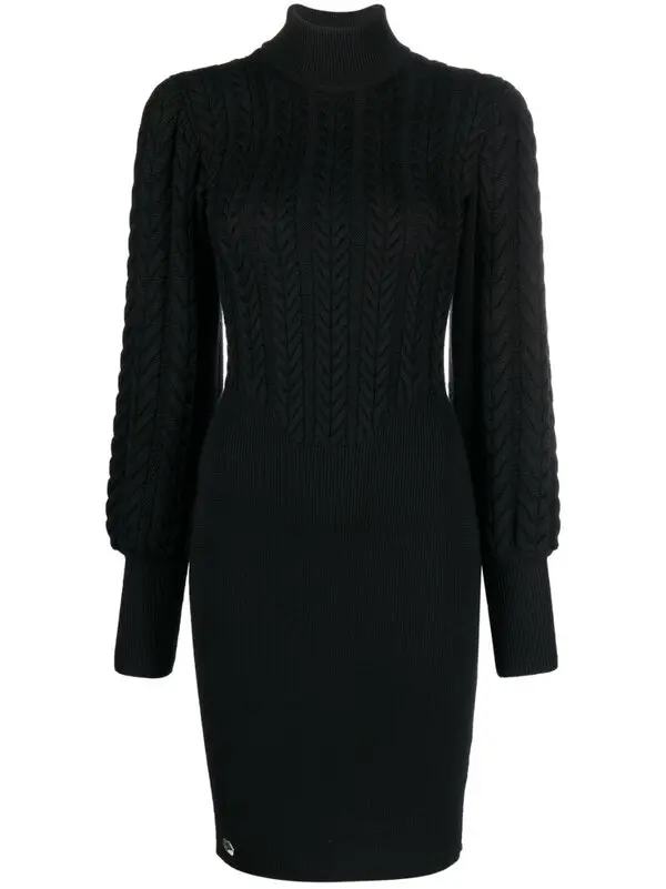 Philipp Plein Cable-knit High-neck Dress
