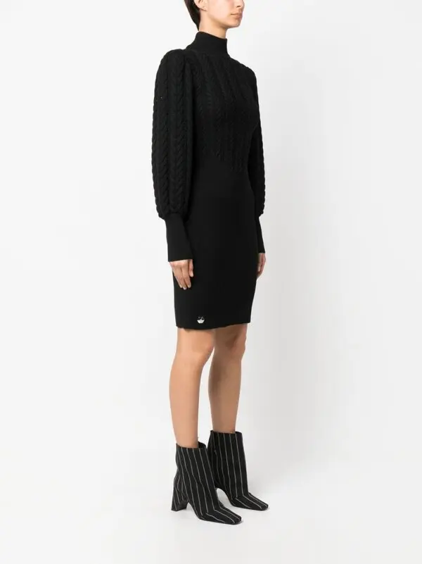 Philipp Plein Cable-knit High-neck Dress