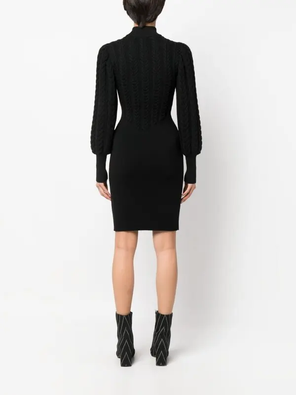 Philipp Plein Cable-knit High-neck Dress
