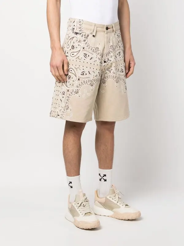 Philipp Plein Bandana-print Denim Shorts