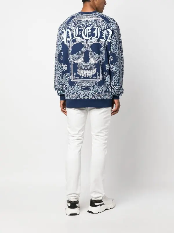 Philipp Plein Bandana-print Cotton Sweatshirt