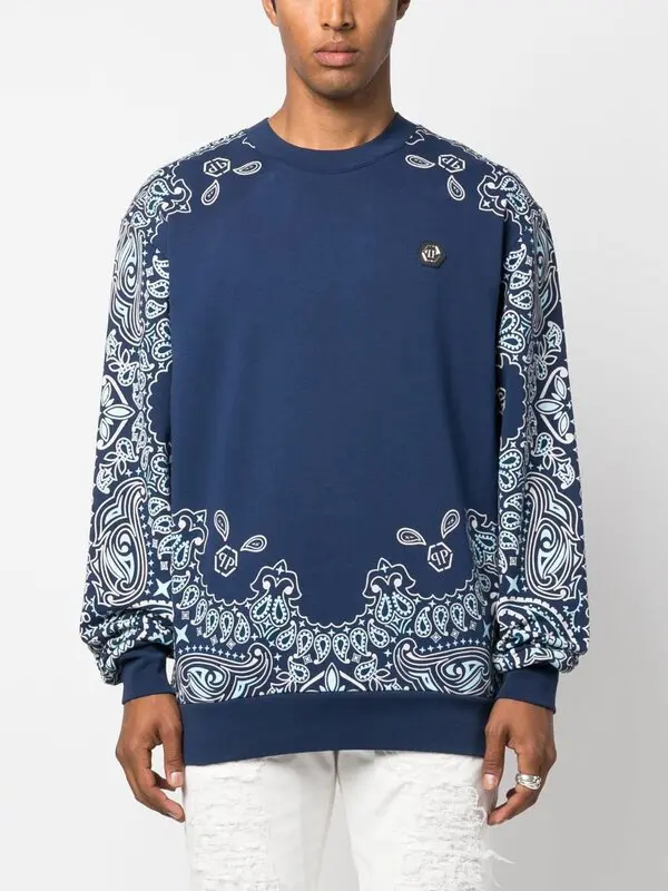 Philipp Plein Bandana-print Cotton Sweatshirt