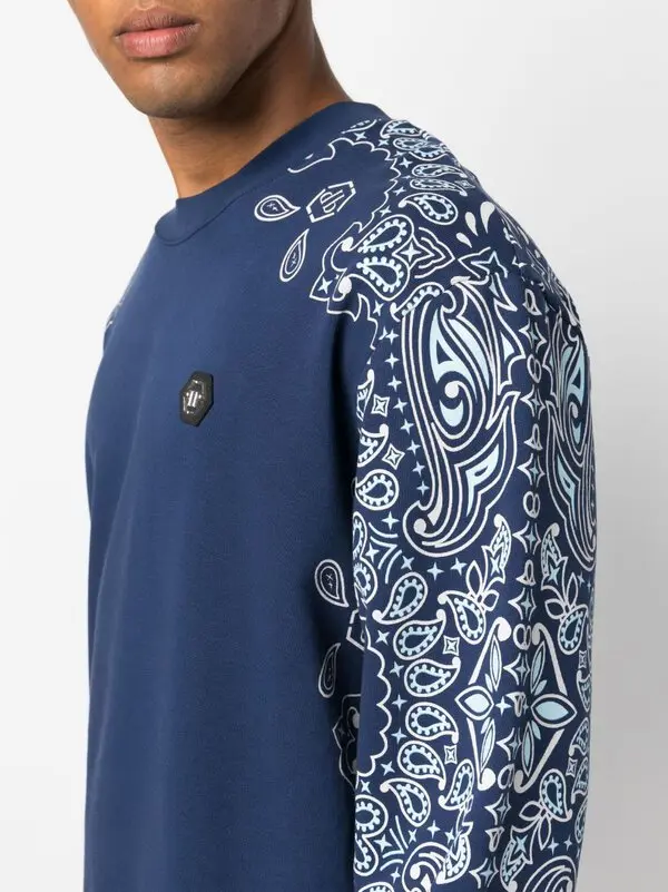 Philipp Plein Bandana-print Cotton Sweatshirt