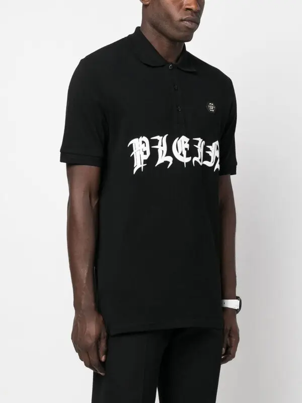 Philipp Plein Logo-print Short-sleeved Polo Shirt - Black