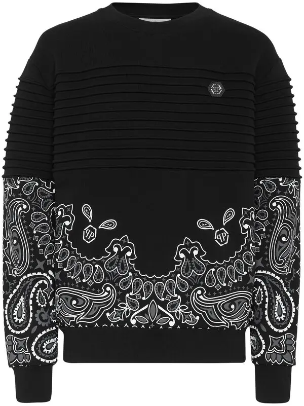 Philipp Plein Paisley-print Cotton Sweatshirt