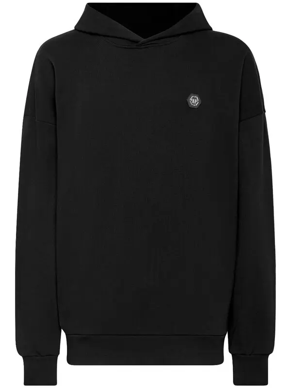 Philipp Plein Cotton Logo Hoodie - Black