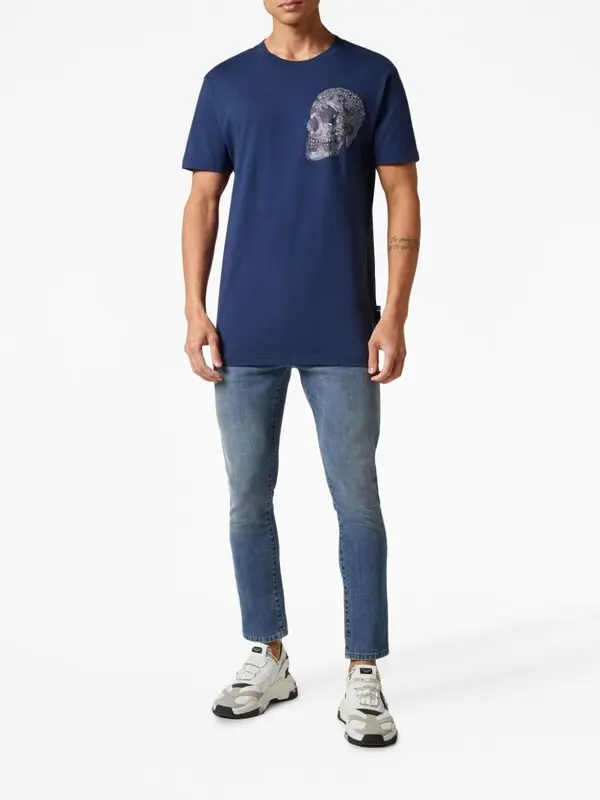 Philipp Plein Logo-print Cotton T-shirt - Blue