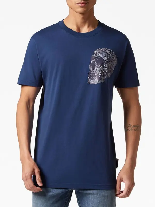 Philipp Plein Logo-print Cotton T-shirt - Blue