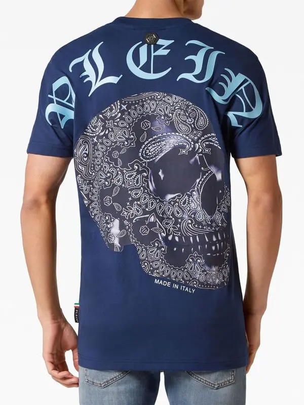 Philipp Plein Logo-print Cotton T-shirt - Blue