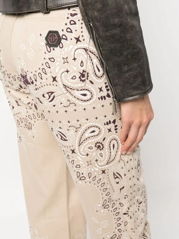 Philipp Plein Paisley-print Jeans - Neutrals